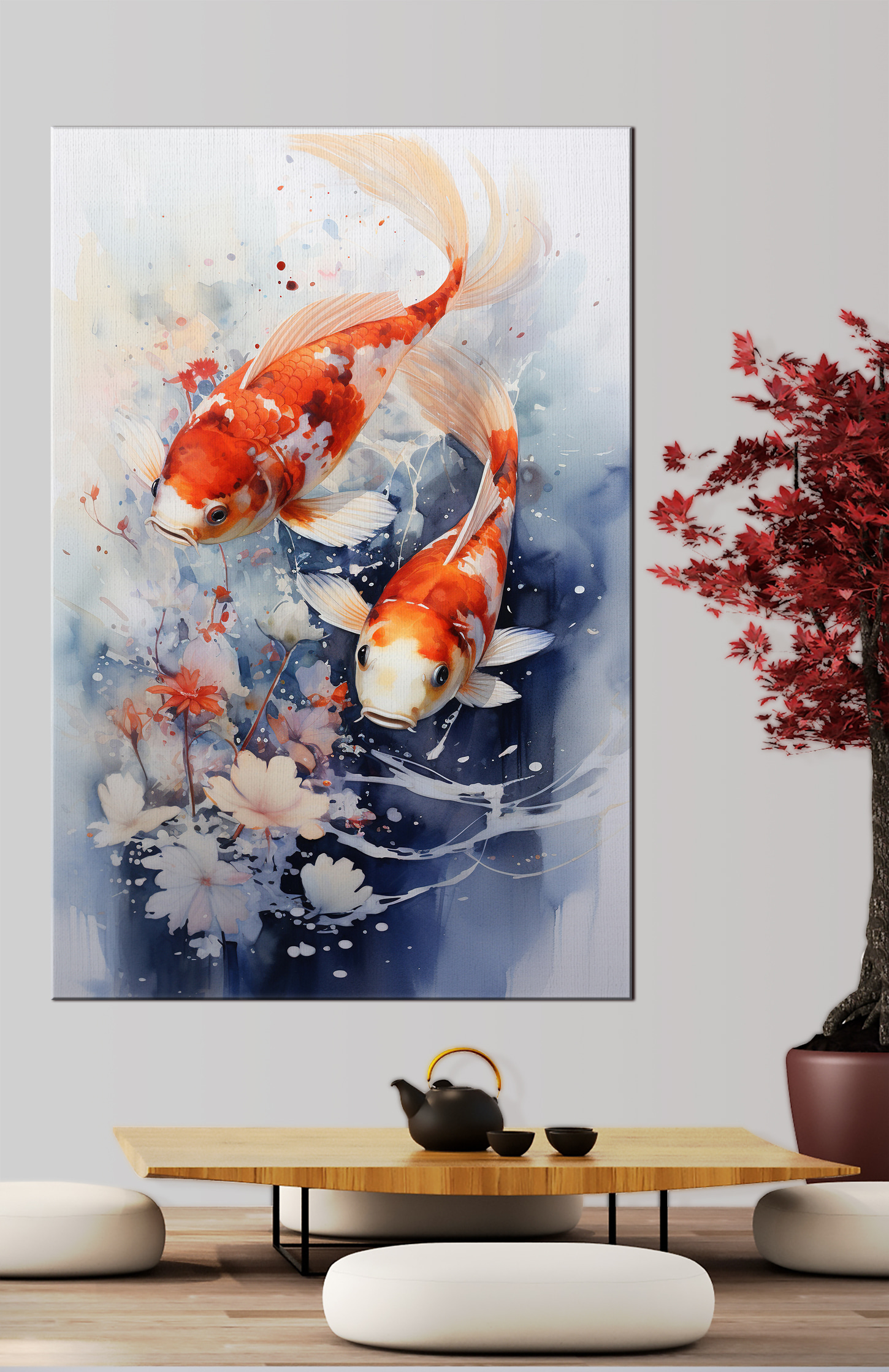 Tableau Eau, liquide et koi nr. s34245 – magasin en ligne Uwalls.fr