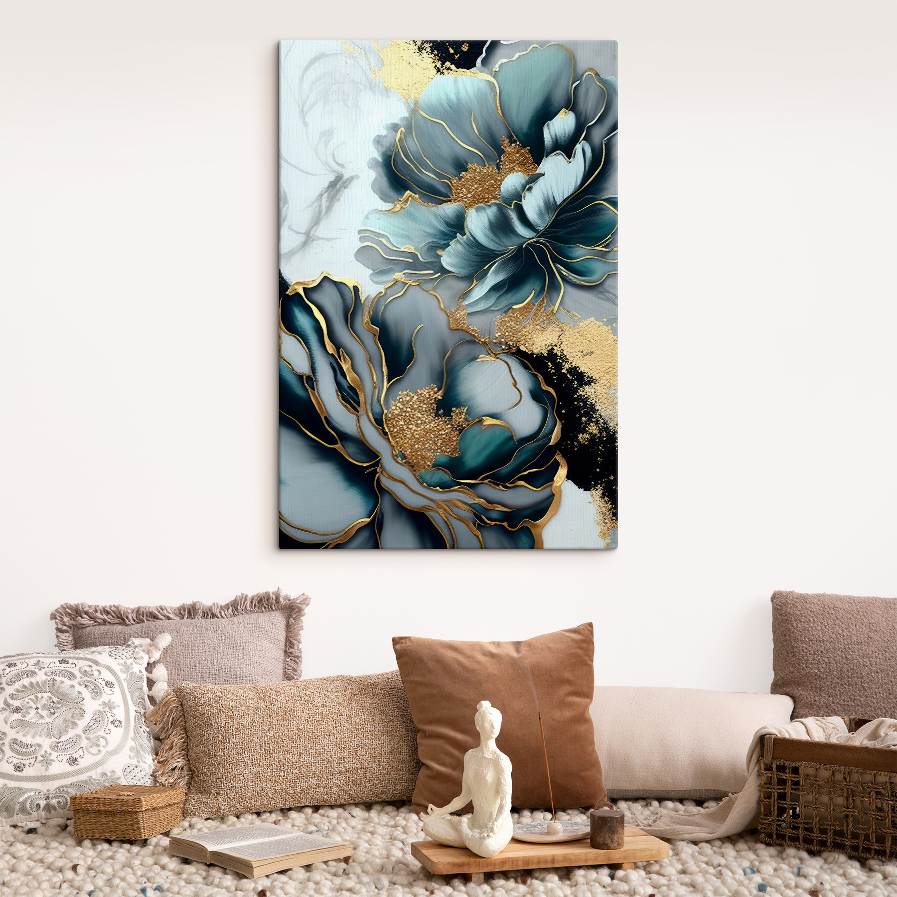 Tableau Vert, azur et botanique nr. s35447 – magasin en ligne Uwalls.fr