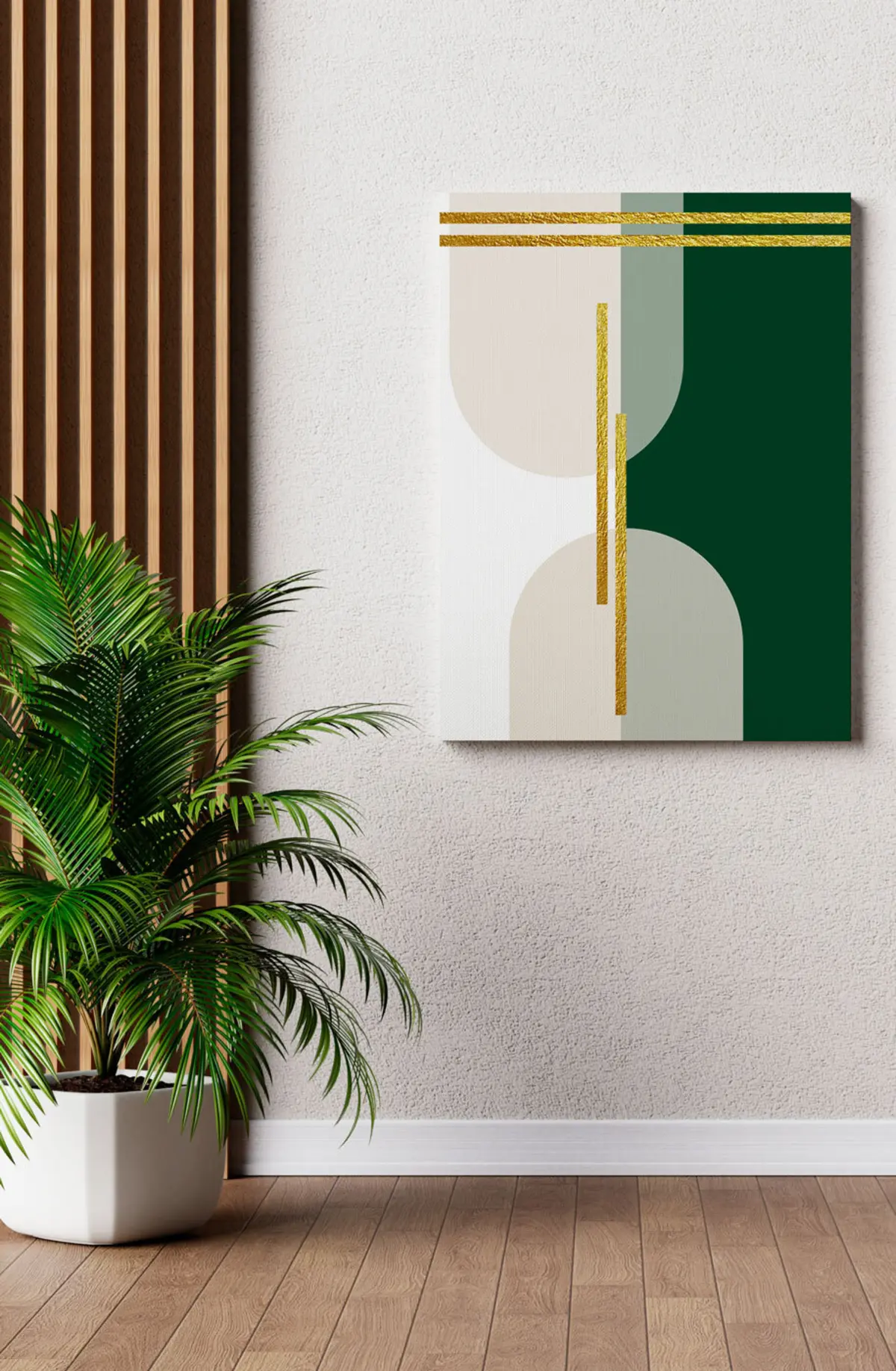Tableau Art mural abstrait en beige, vert et or nr. s35943 – magasin en ...